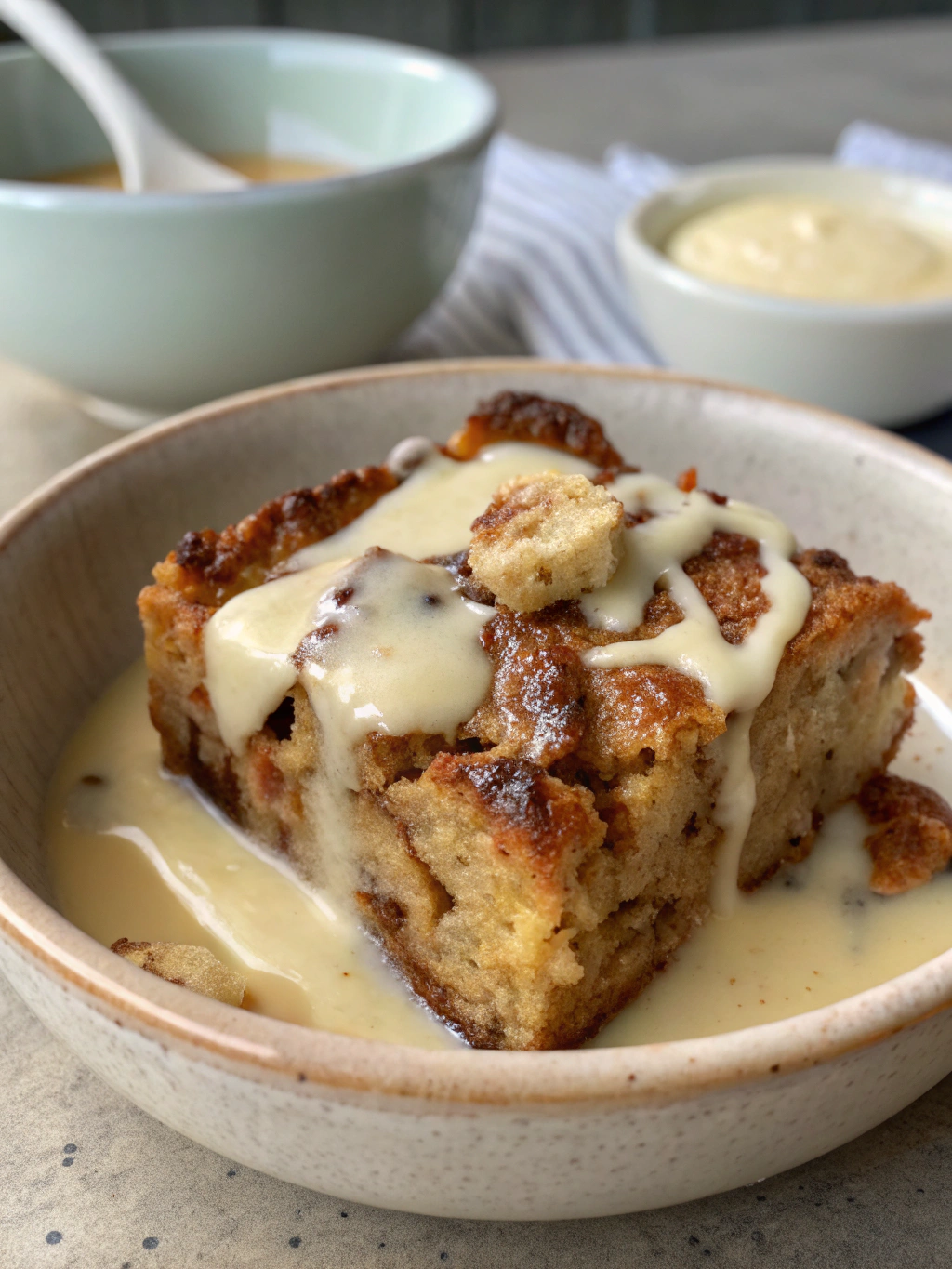 Old Fashioned Bread Pudding with Vanilla Sauce - Recipe High