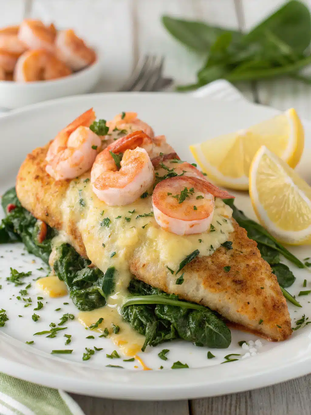 Stuffed Catfish with Cheese, Spinach, and Shrimp - Recipe High